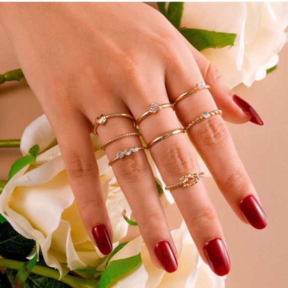 Jewelry | 325 Set 8 Stackable Ring Set Knuckles Thumb Pinky Index 5 ...